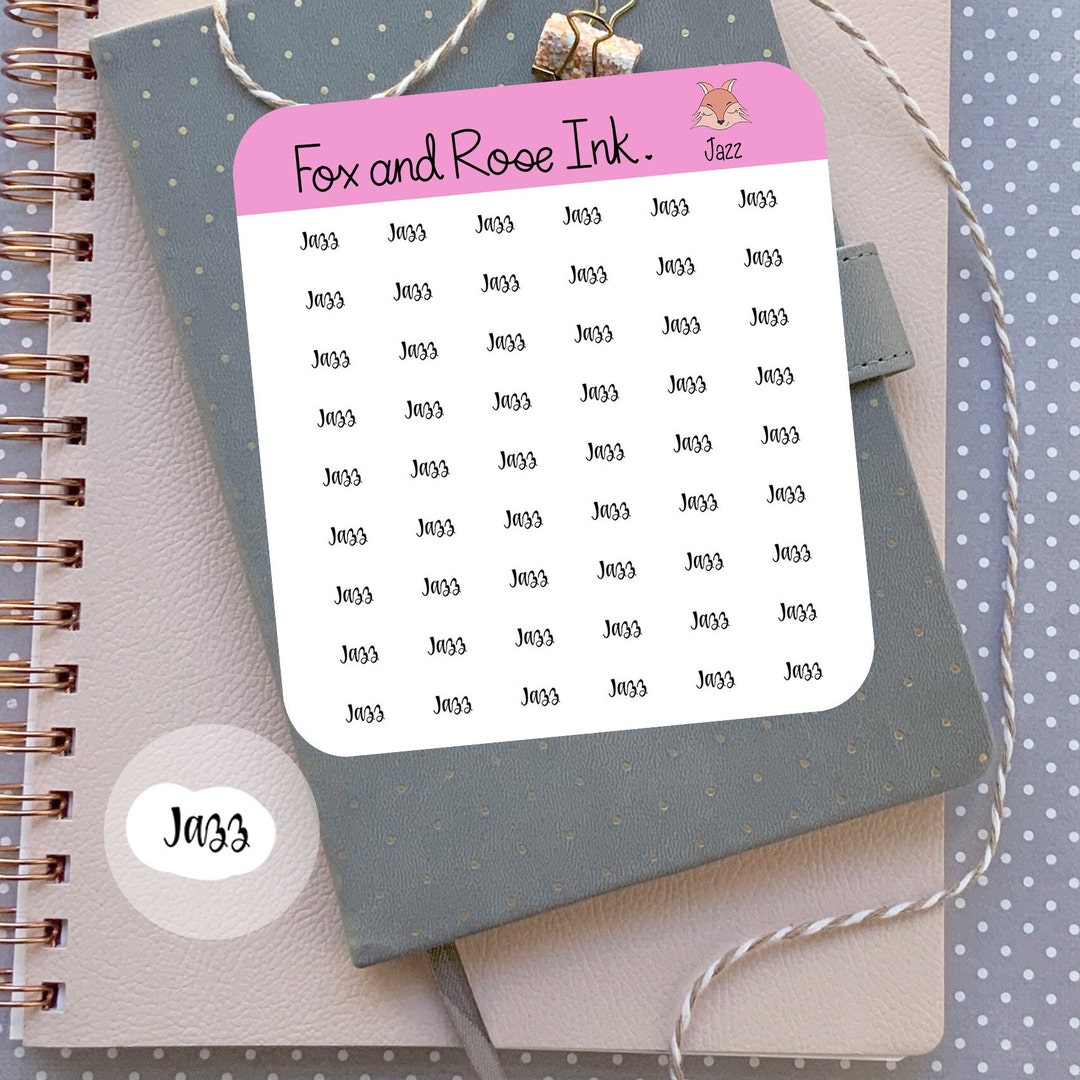Jazz Script Planner Stickers⎮ Jazz Stickers for Planners Calendars ...