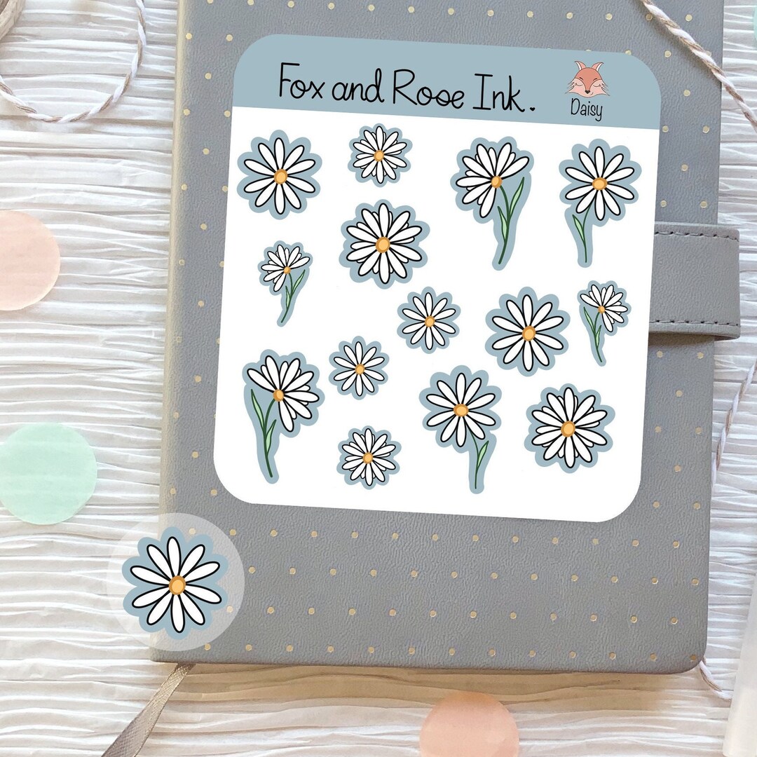 Daisy Sticker Sheet Cute Daisies Stickers for Planner Daisy Flower ...