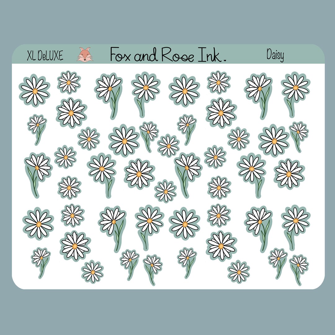 Daisy Sticker Sheet⎮ Cute Daisy Planner Stickers⎮ Mini Daisies Stickers ...