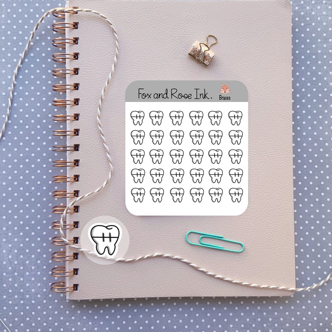 Orthodontist STICKER SHEET Braces Dental Dentist Appointment Teeth ...