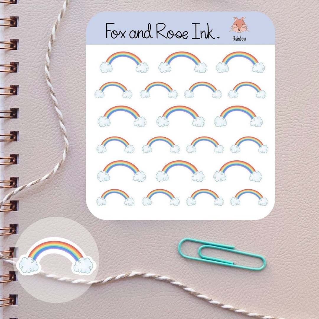 Rainbow STICKER SHEET Rainbow Planner Sticker Bright Rainbow Sticker ...