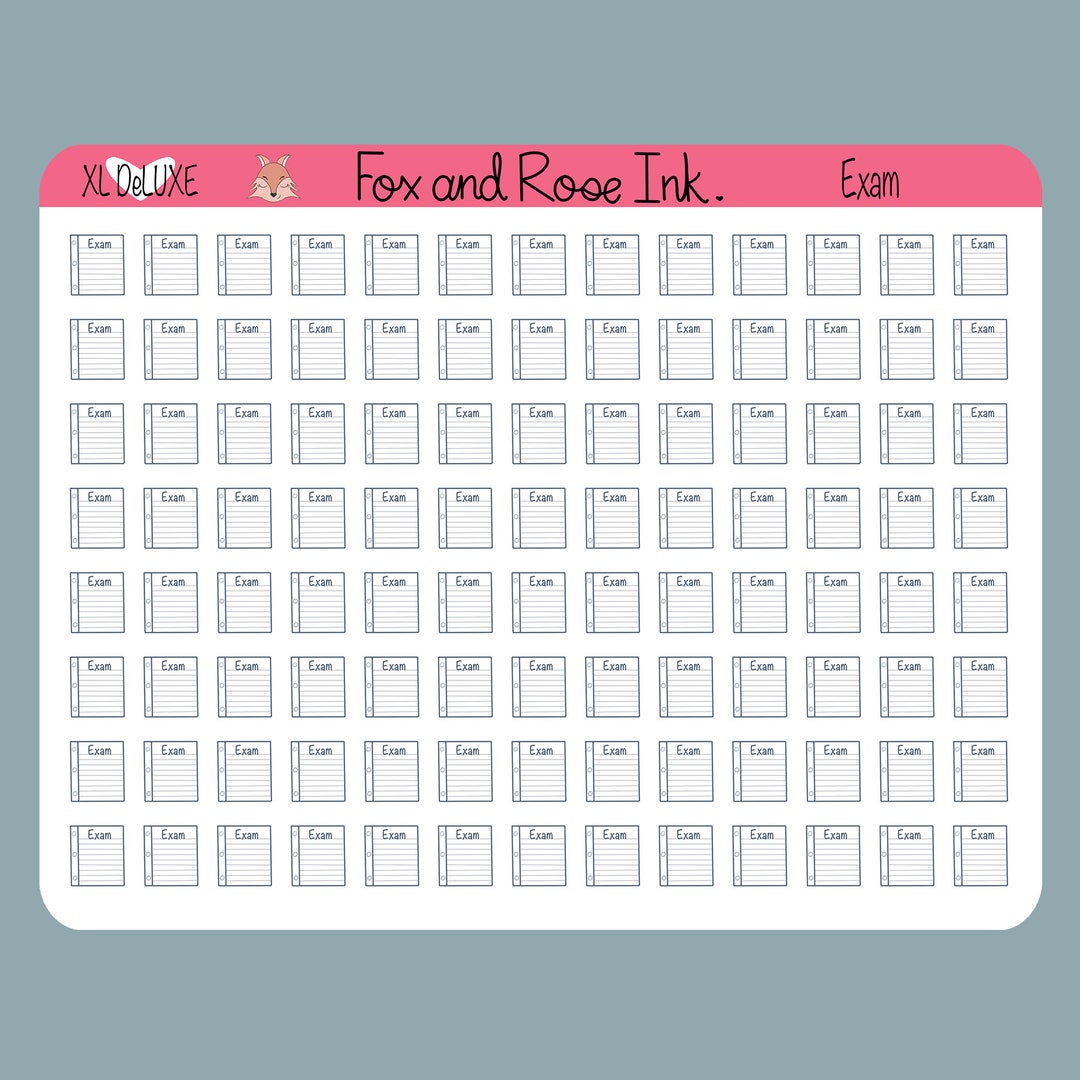 Exam Planner Stickers⎮ Test Stickers for Planners and Calendars⎮ School ...