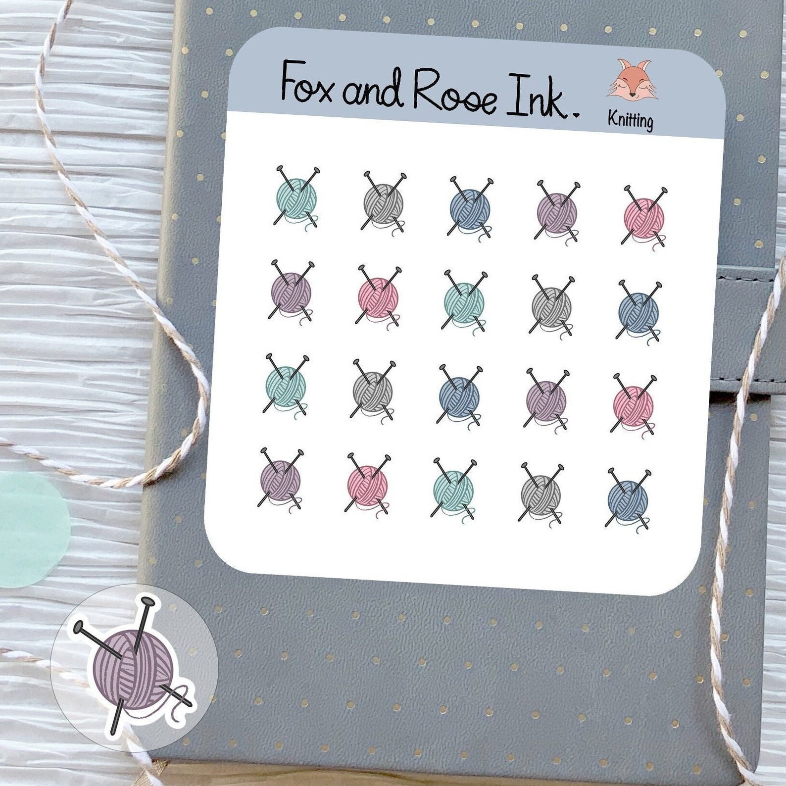 Knit Stickers/ Planner Stickers/ Knitting Stickers for - Etsy
