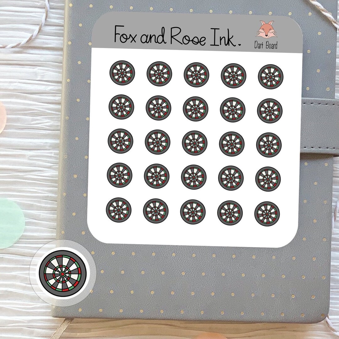 Dart Board Planner Stickers Darts Icon Stickers for Planners Calendars ...