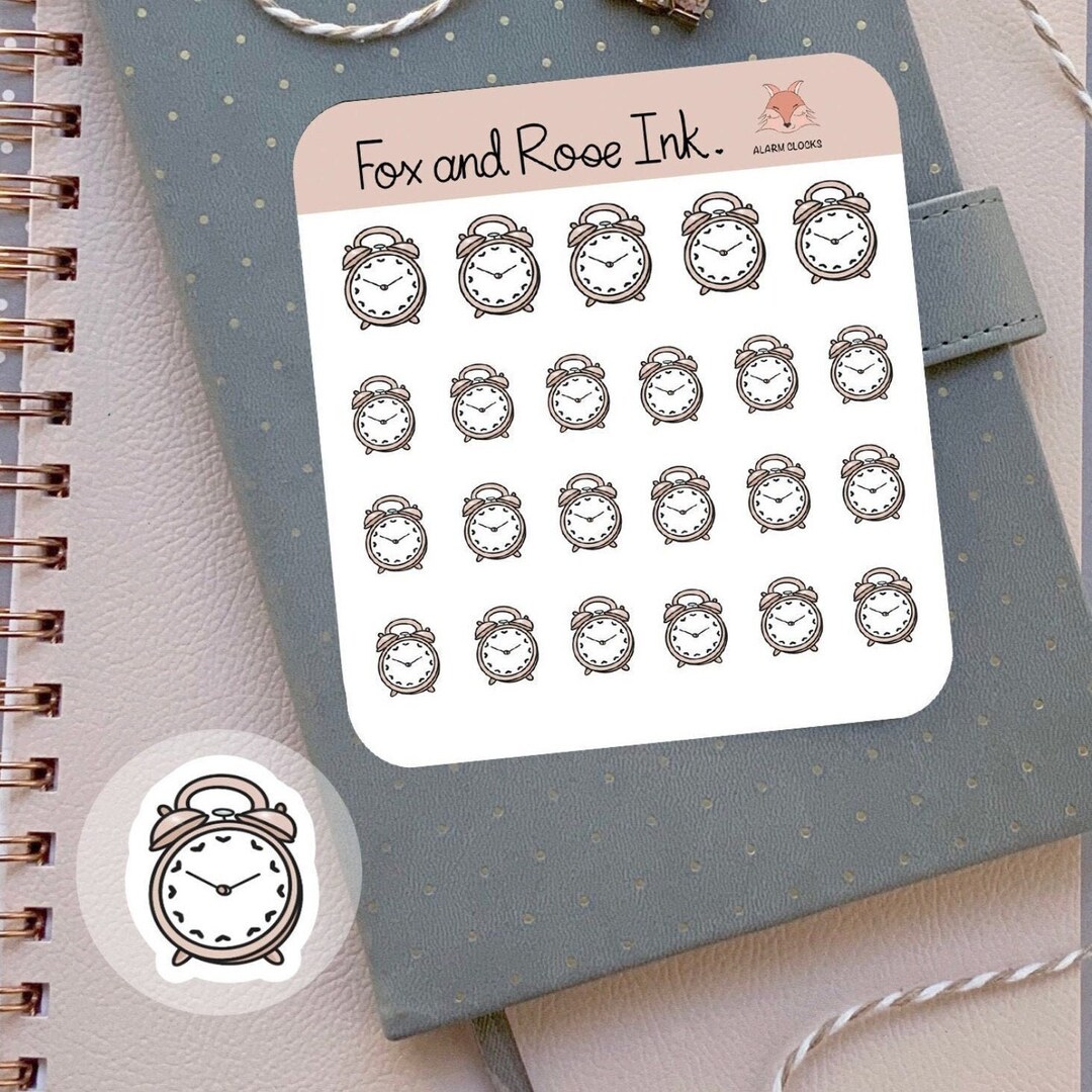 Clock Stickers/ Planner Stickers Sheet/ Alarm Clock Stickers for ...