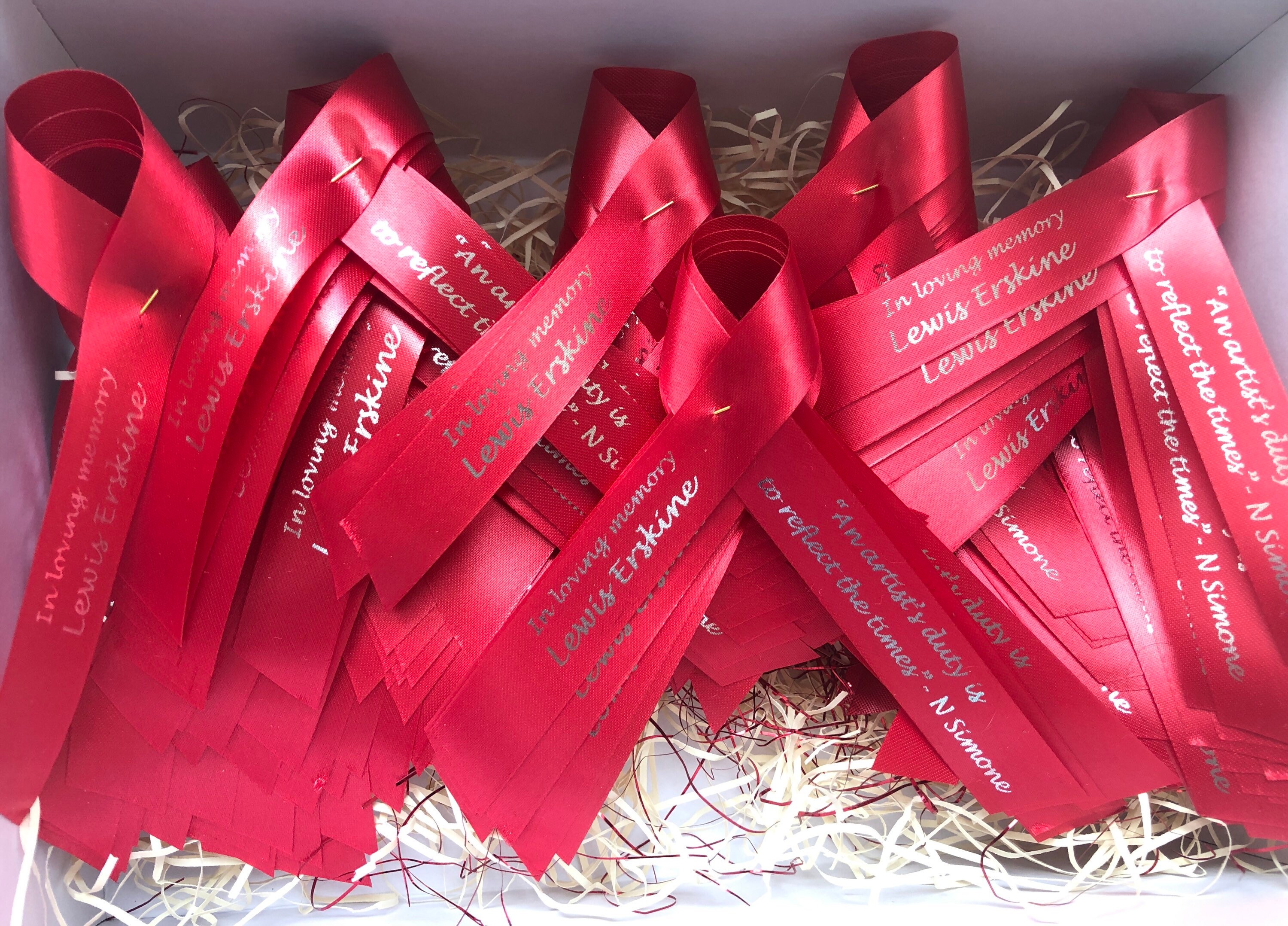 In Memory of Custom Printed Funeral Ribbon, Awareness Ribbon, Memorial ...