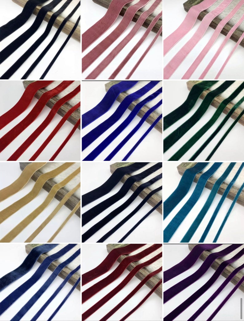 10mm Luxurious Velvet Ribbons 5 yards for Any Occasion 3/8 | Etsy