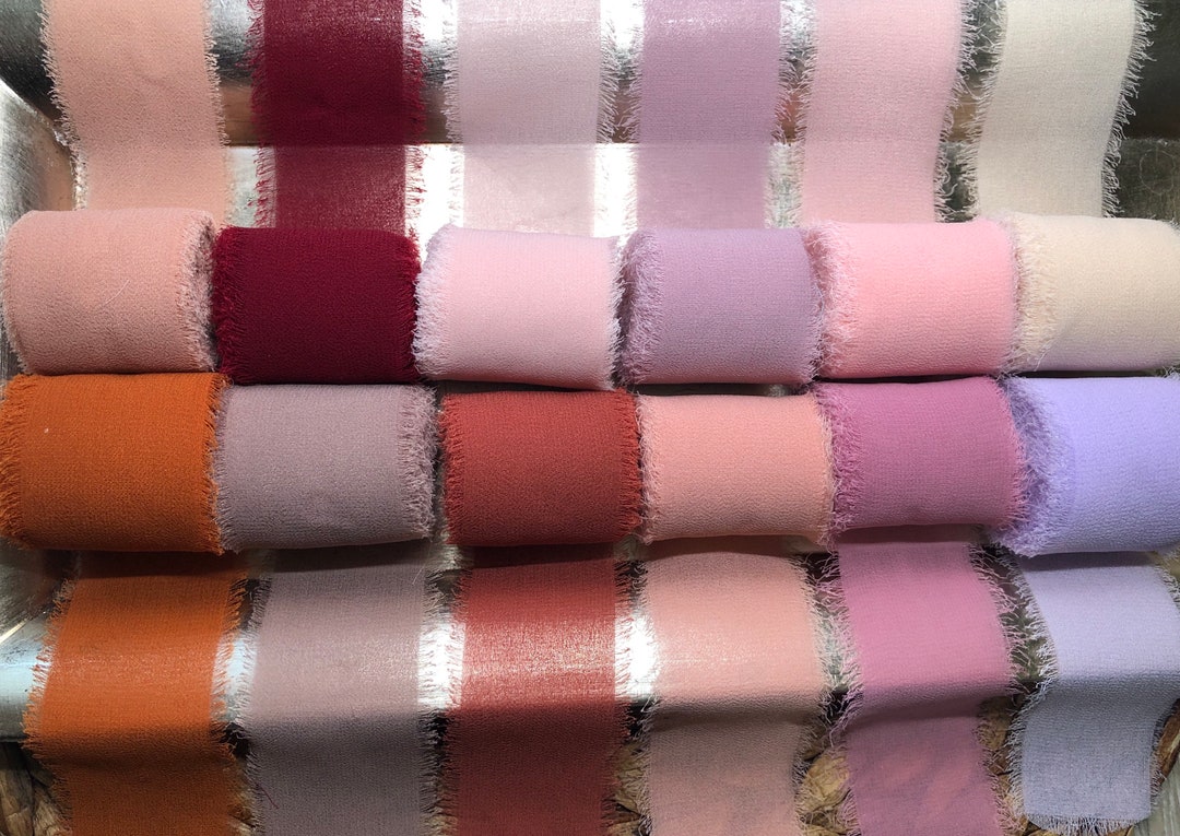 35mm Frayed Edged Chiffon Ribbon for Wedding Invitation Bouquets Crafts ...