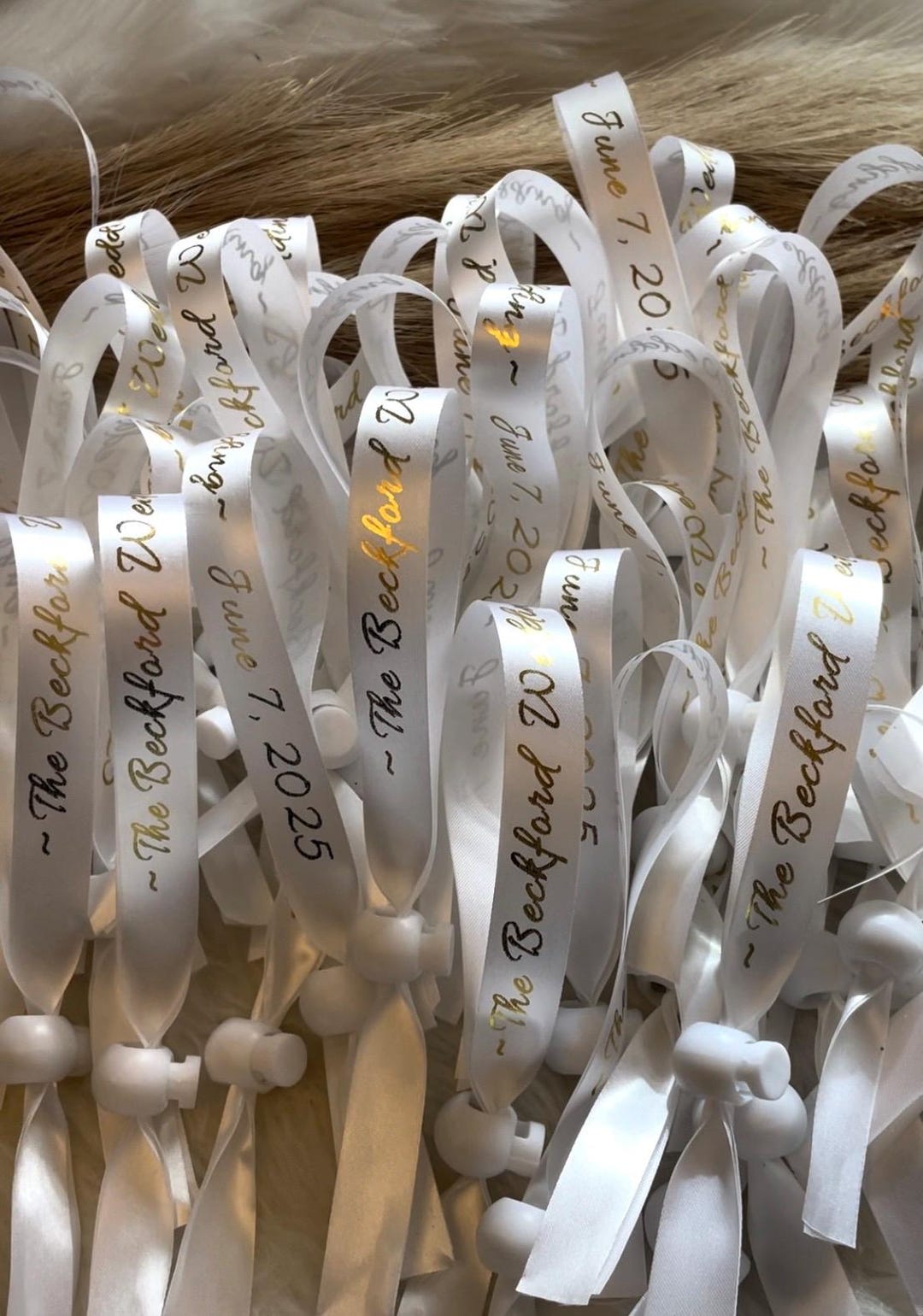 Custom Wedding Wristband - Personalized Guest Wristbands - Bracelets ...