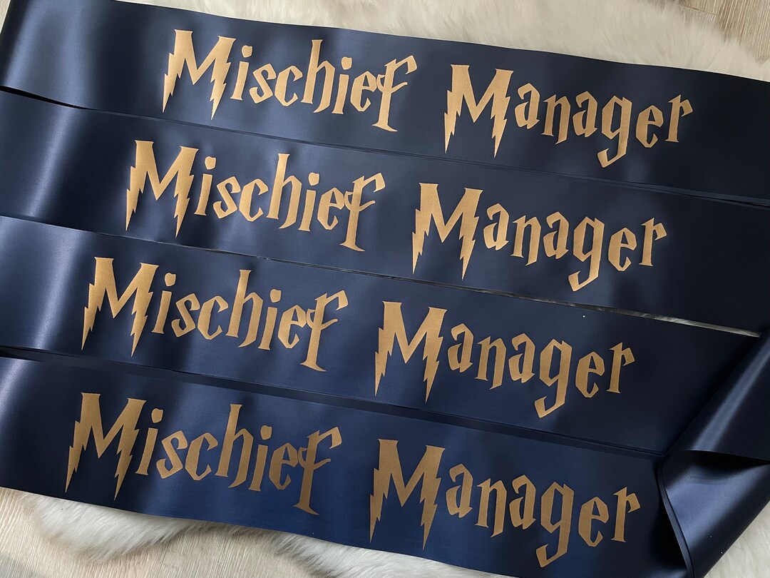 Mischief Manager | HP Sash | Potterhead Bridal Sash | Personalized Sash ...