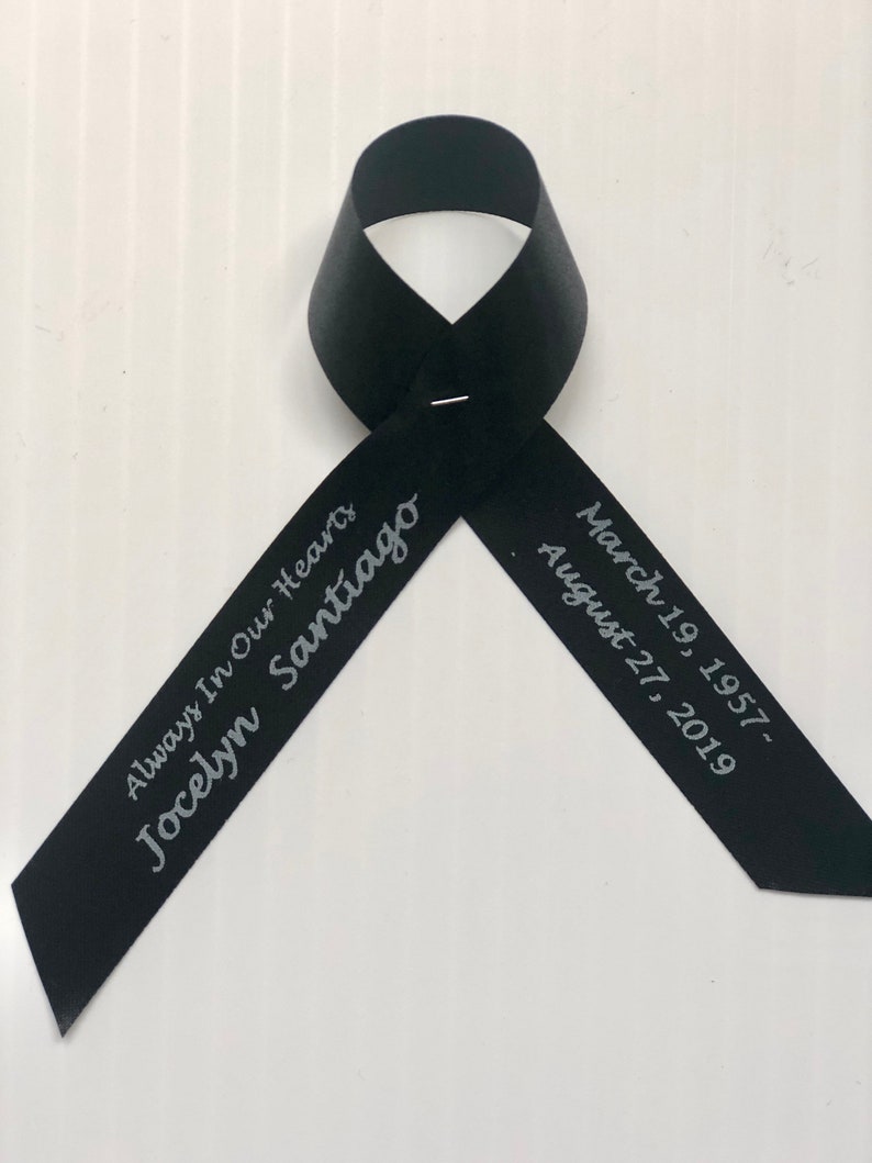 In Memory of Custom Printed Funeral Ribbon, Awareness Ribbon, Memorial ...