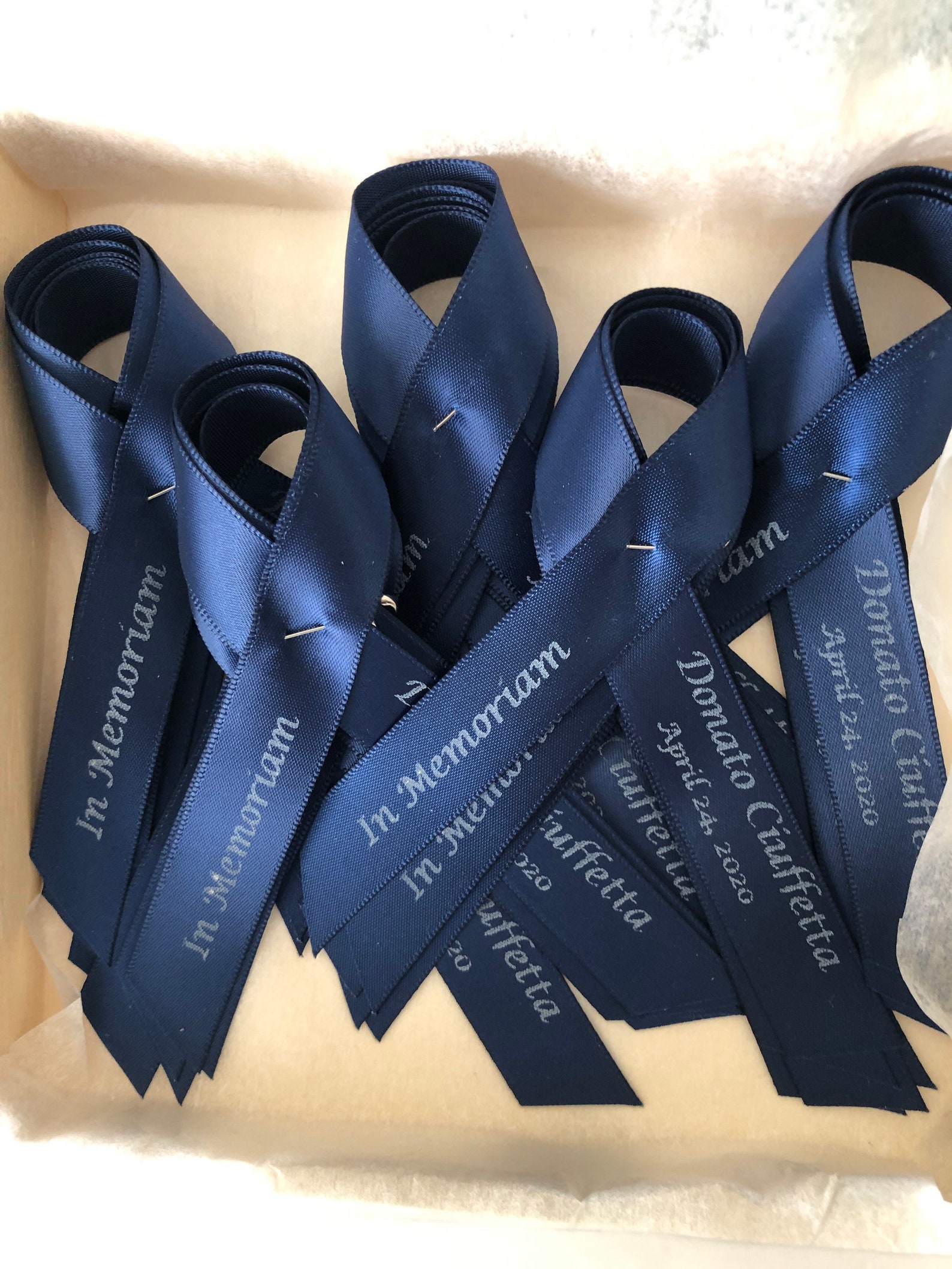 In Memory Of Custom Printed Funeral Ribbon Awareness Ribbon | Etsy