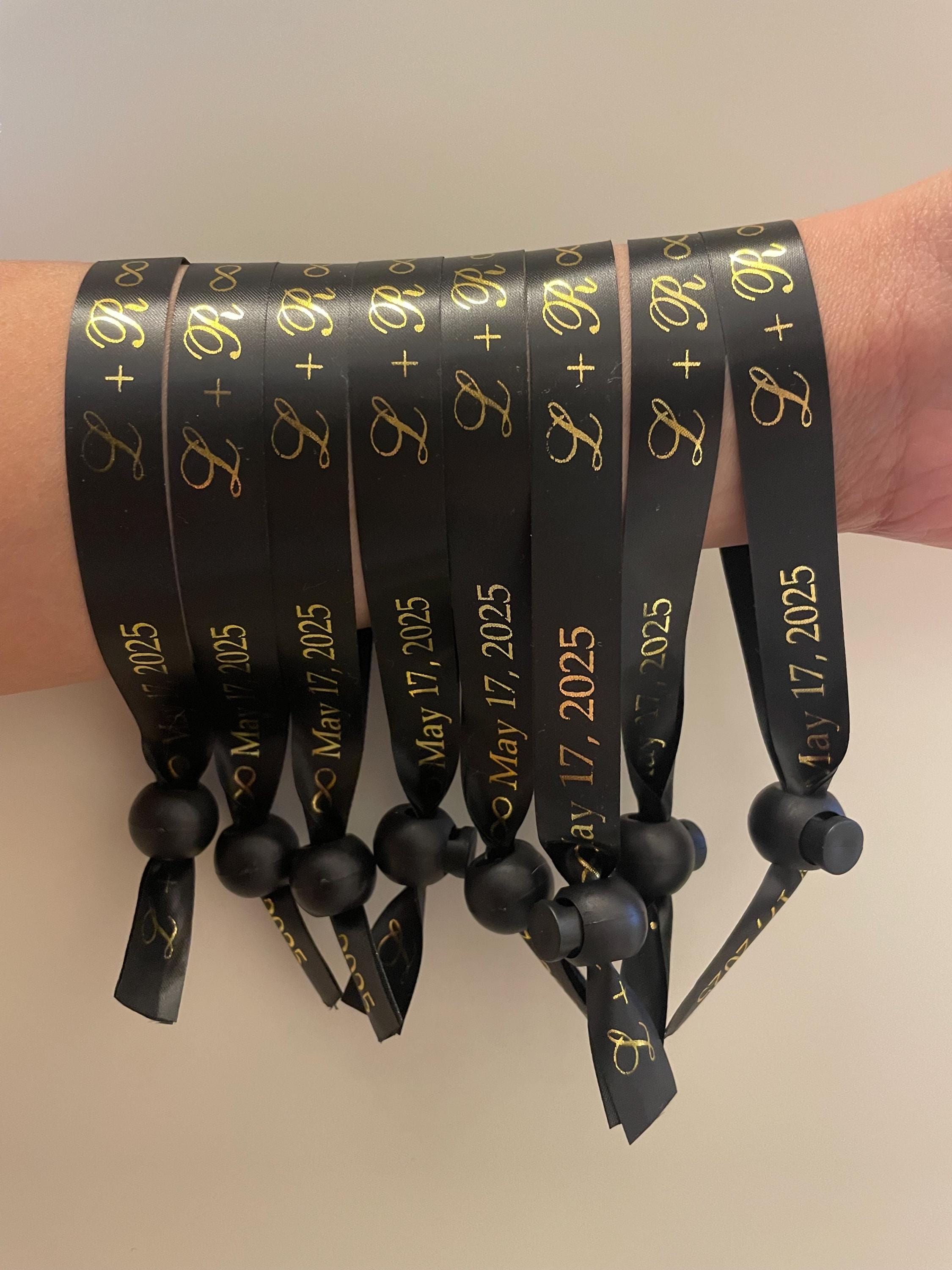Custom Wedding Wristband - Personalized Guest Wristbands - Bracelets ...