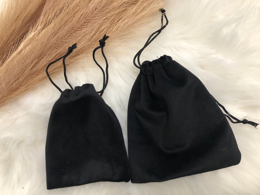 Black Velvet Drawstring Pouch: Jewelry Gift Bag (3pcs) - Etsy