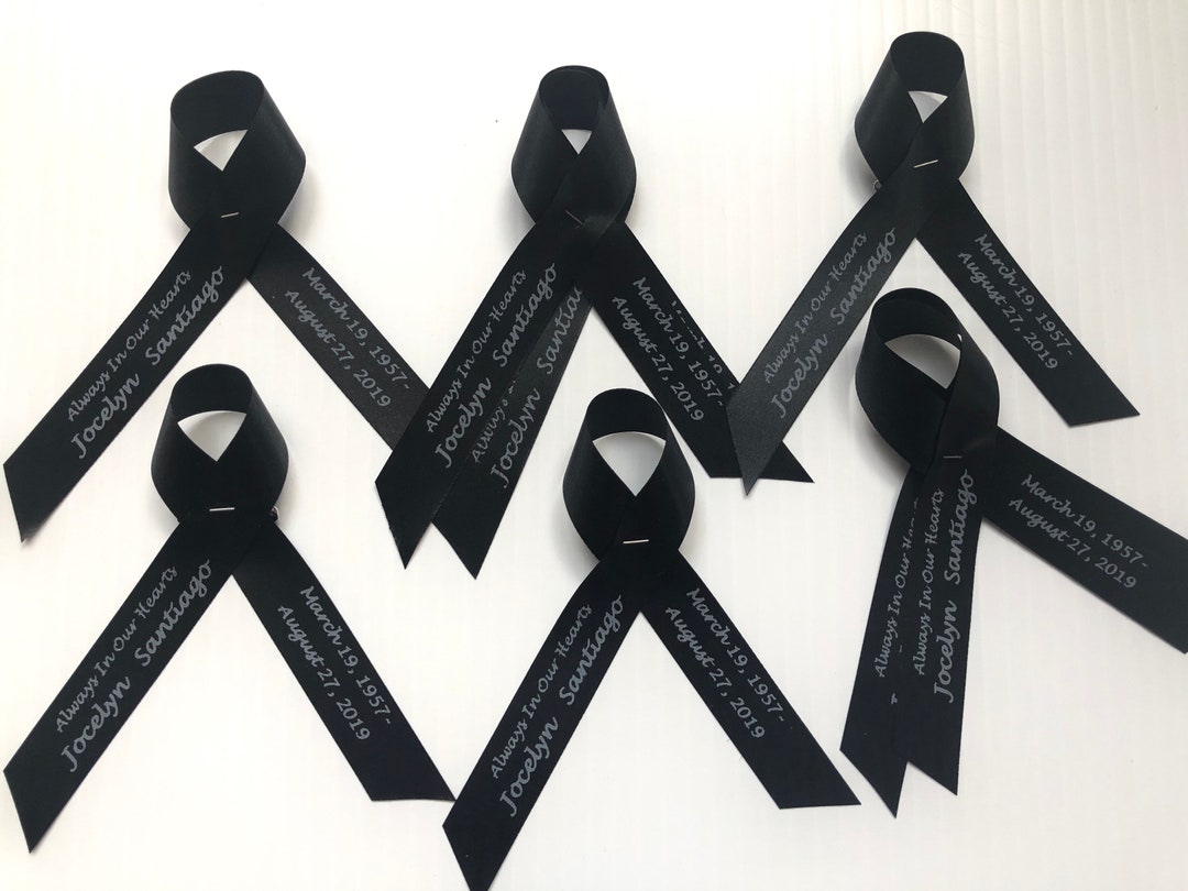 In Memory of Custom Printed Funeral Ribbon, Awareness Ribbon, Memorial ...