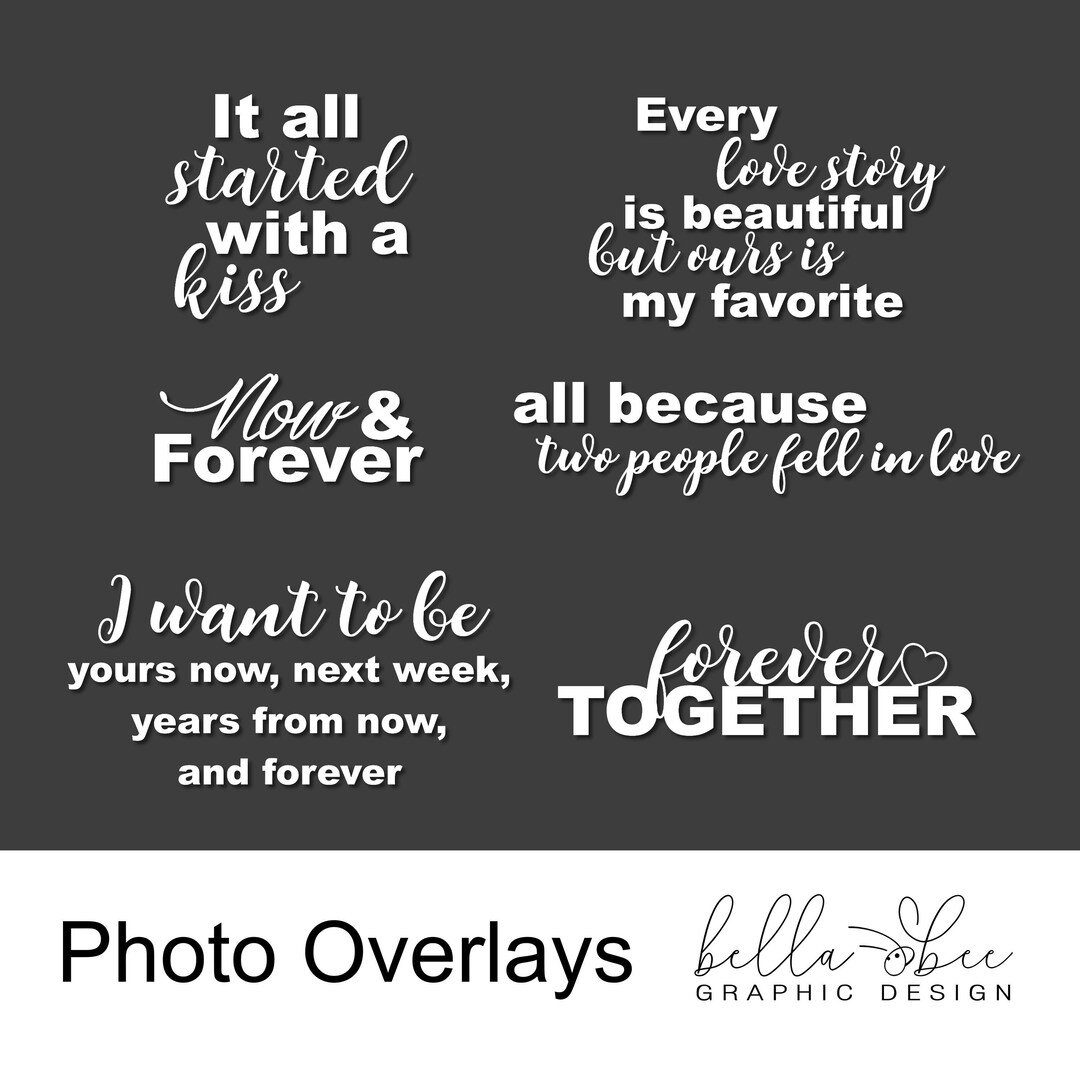6 Couples Quote Overlays - Etsy