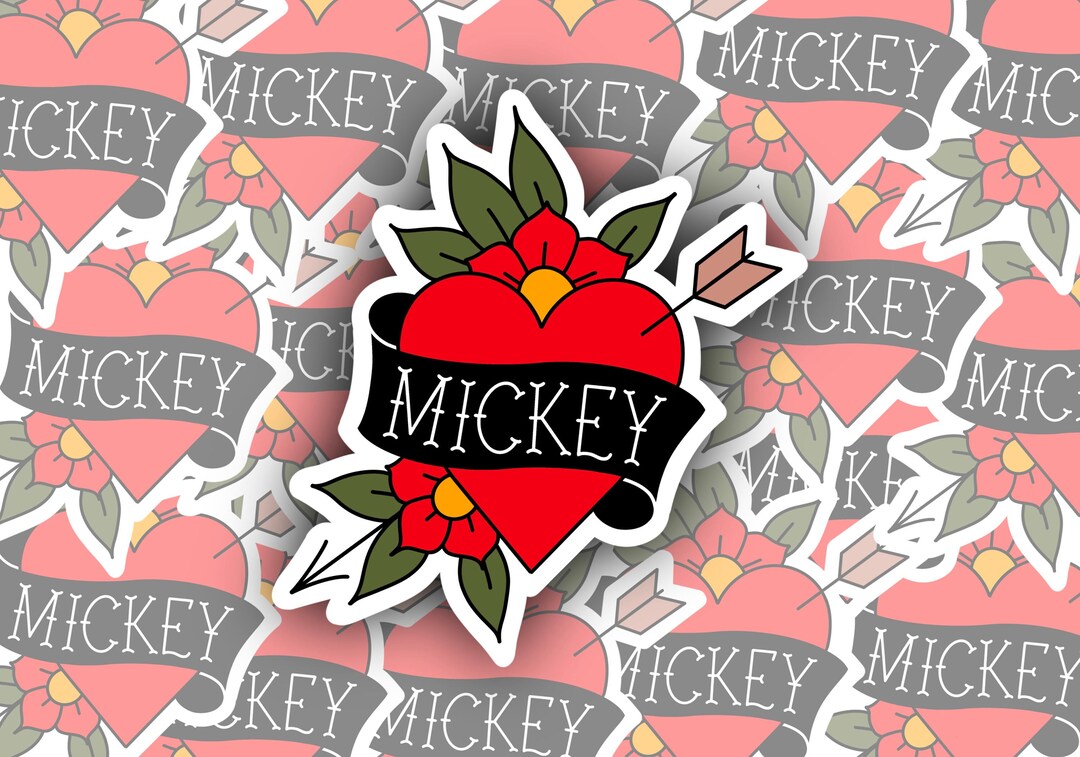 Custom Traditional Tattoo Heart Sticker 2x2 Custom Heart Sticker ...