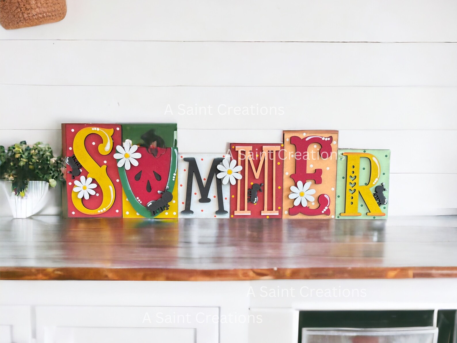 DIY Kit or Finished Summer Word Sign, Summer Decor, Wood Summer Sign ...