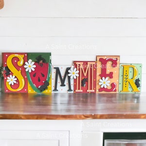DIY Kit or Finished Summer Word Sign, Summer Decor, Wood Summer Sign ...