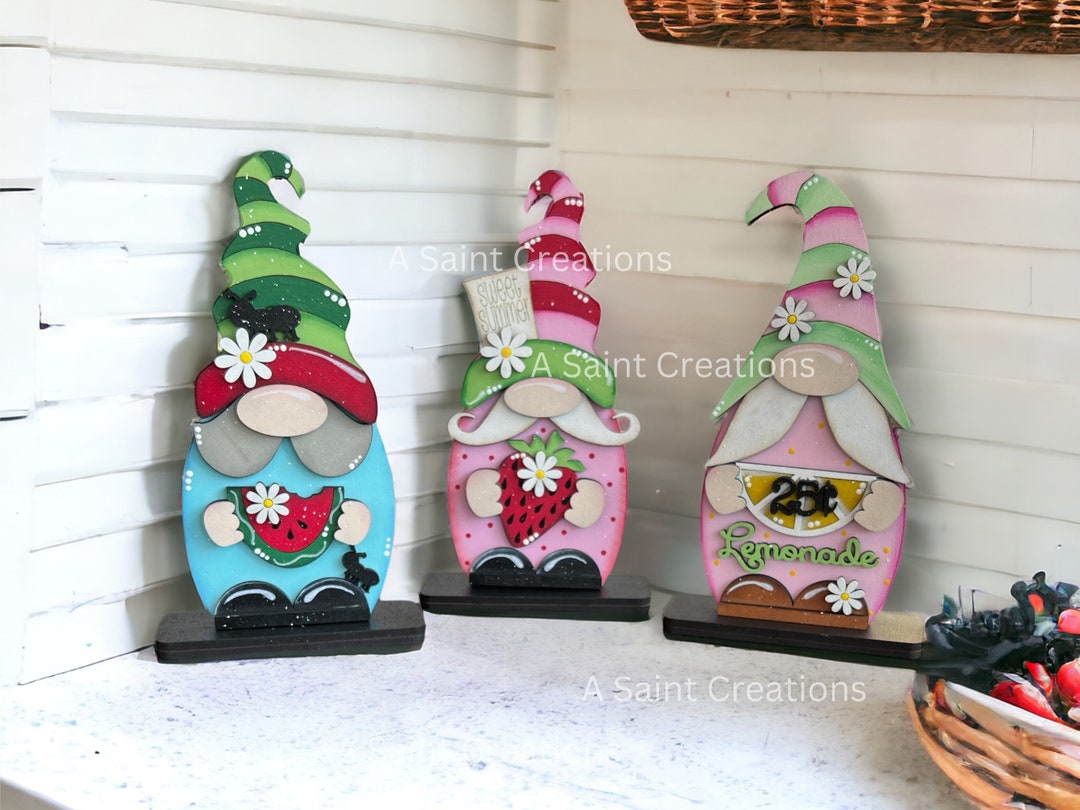 Spring Gnome, Spring Decor, Spring Shelf Sitter, Tiered Tray Decor ...
