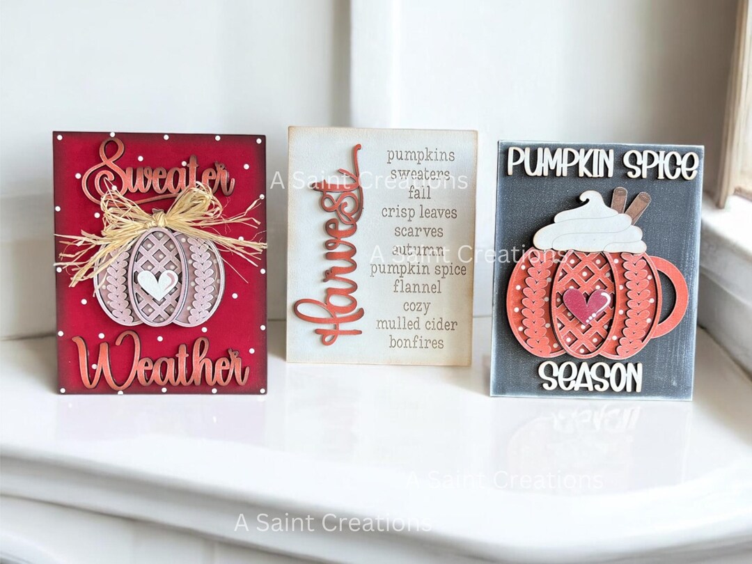 DIY Kit or Finished Fall Wood Signs, Fall Decor, Pumpkin Decor, Fall ...