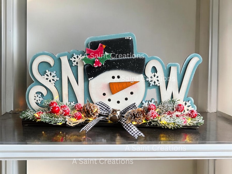 DIY Kit or Finished Snow Word Sign, Winter Decor, Wood Winter Sign ...