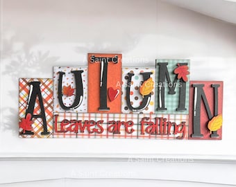 DIY Kit or Finished Fall Word Sign, Fall Decor, Wood Fall Sign, Word ...