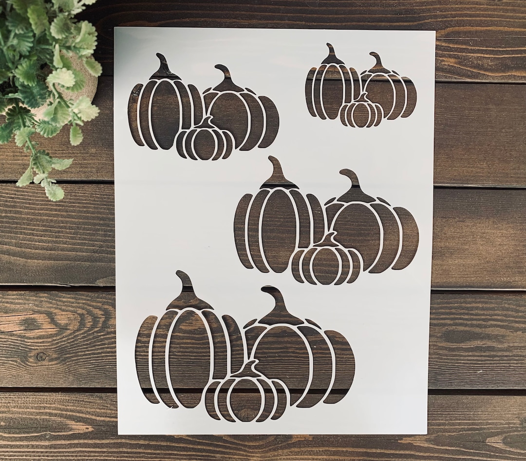 Stencil, Pumpkin Stencil Sheet, Pumpkin Patch Stencil, DIY Pumpkin ...