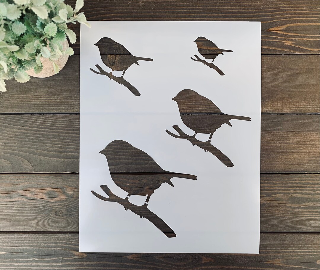 Stencil, Bird Stencil, Spring Stencil, Bird on A Branch Stencil, Bird ...