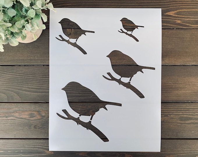 Stencil, Bird Stencil, Spring Stencil, Bird on A Branch Stencil, Bird ...