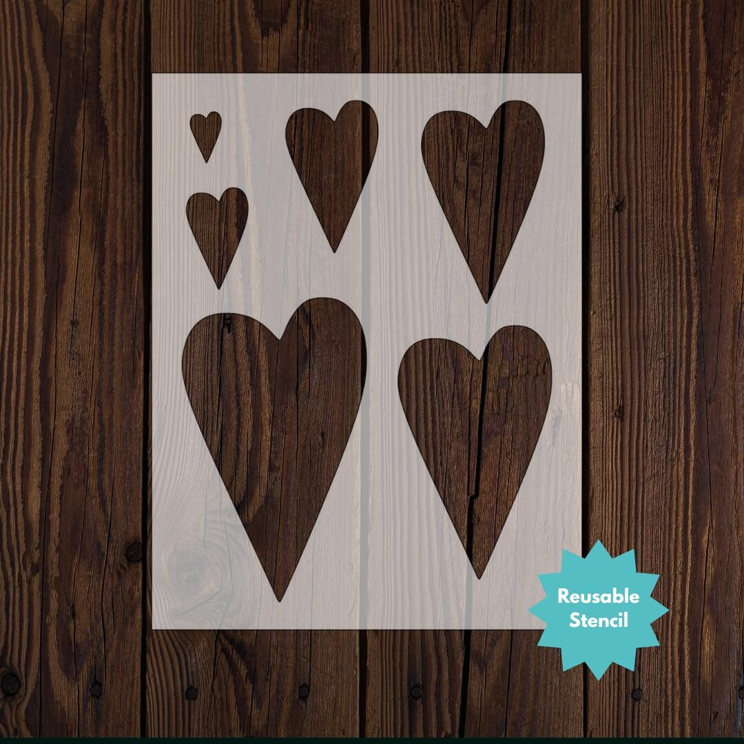 Stencil, Reusable Primitive Heart Stencil Sheet, Love Stencil, Heart ...
