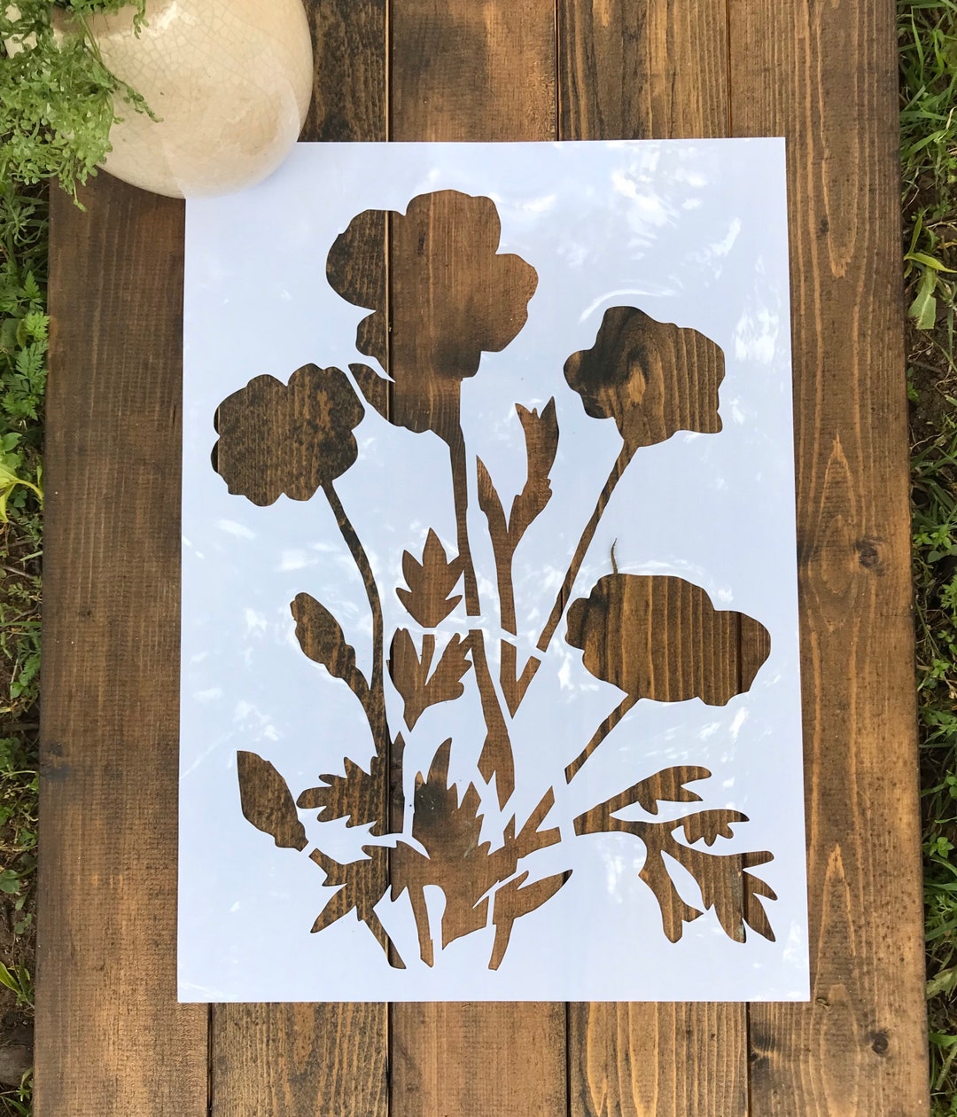 Reusable Poppy Flower Stencil, Flower Stencils for Painting, Mother’s ...