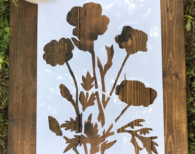 Reusable Poppy Flower Stencil, Flower Stencils for Painting, Mothers ...