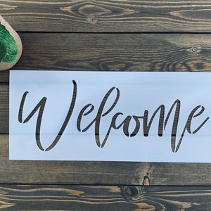 Welcome Stencil, Welcome Cursive Stencil, Welcome Sign Stencil, DIY ...
