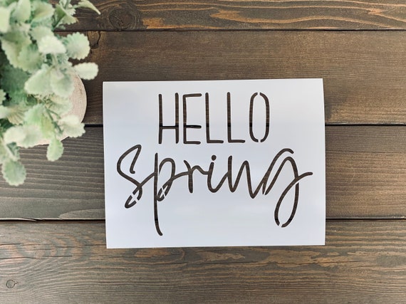 Stencil Reusable Hello Spring Stencil Spring Stencil Spring - Etsy