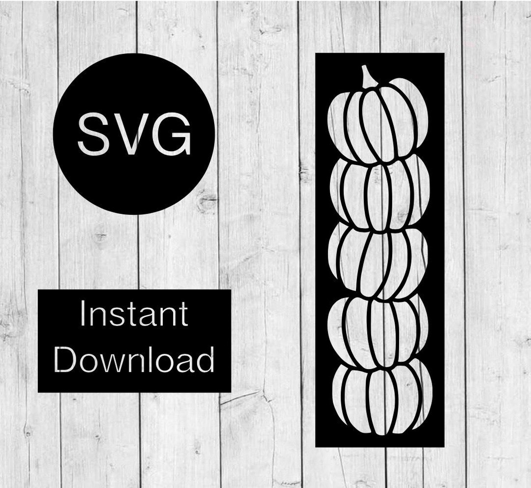 Pumpkin Stack Stencil SVG, Fall Pumpkin Cut File, Farmhouse Autumn SVG ...