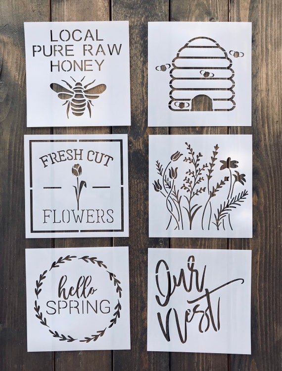 Spring Stencils Reusable Spring Themed Stencils Hello Spring - Etsy