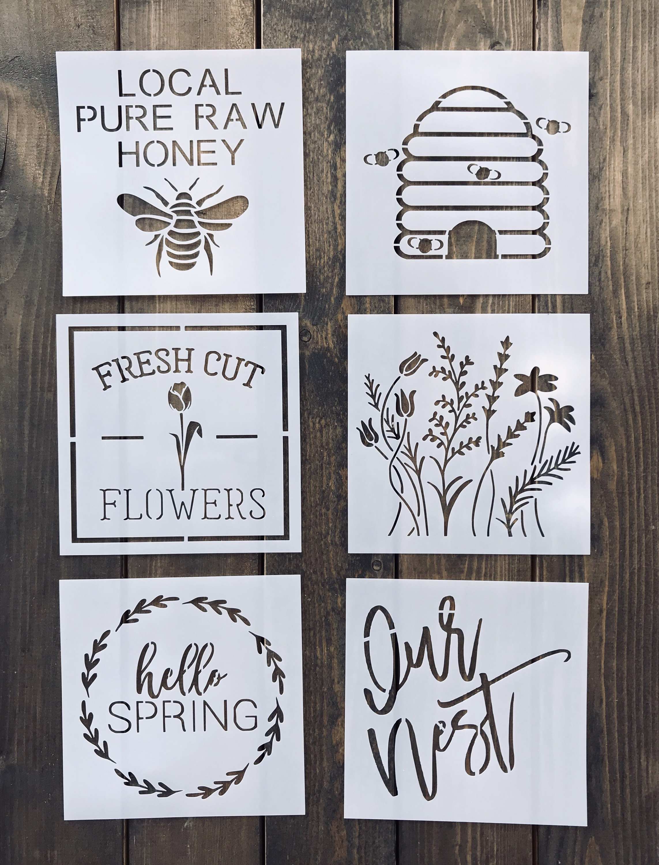 Spring Stencils Reusable Spring Themed Stencils Hello Spring - Etsy