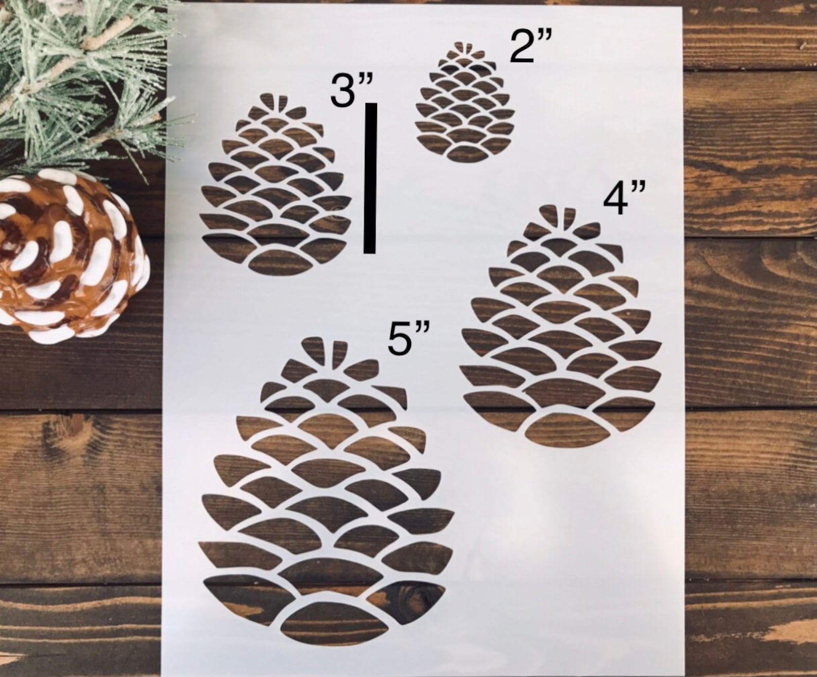 Stencil Reusable Pine Cone Stencil Christmas Pine Cone - Etsy