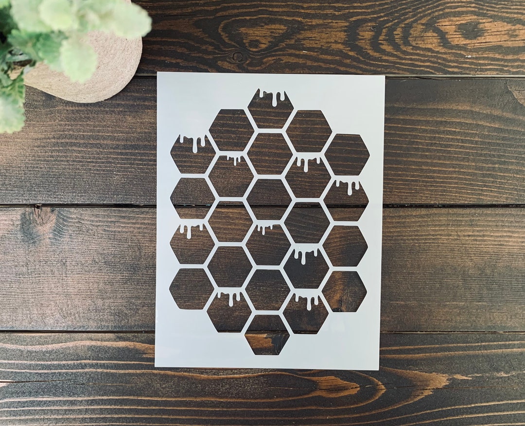 Reusable Honeycomb Stencil,honeycomb Stencil With Honey Drips,honey Bee ...