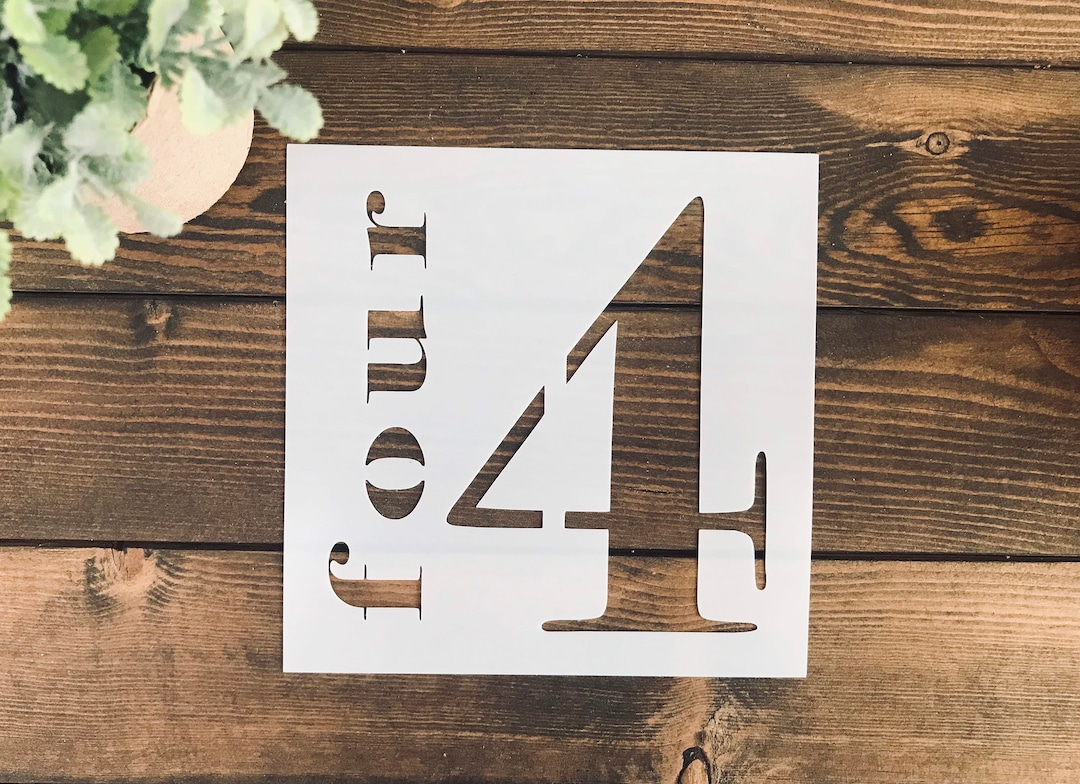 Stencil, Reusable Number Four Stencil, Number 4 Stencil, Birthday ...