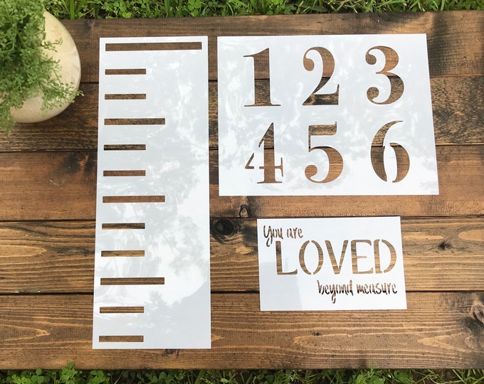 Growth Chart Reusable Stencil Bundle , Family Growth Chart, DIY Baby ...