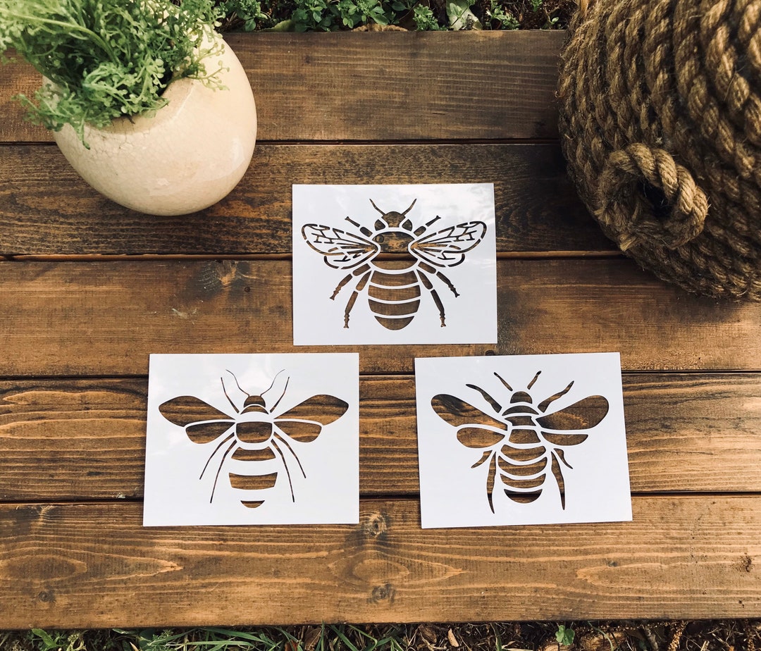 Reusable Bee Stencil Bundle, Bee Stencil, Springtime Stencil, Bumblebee ...