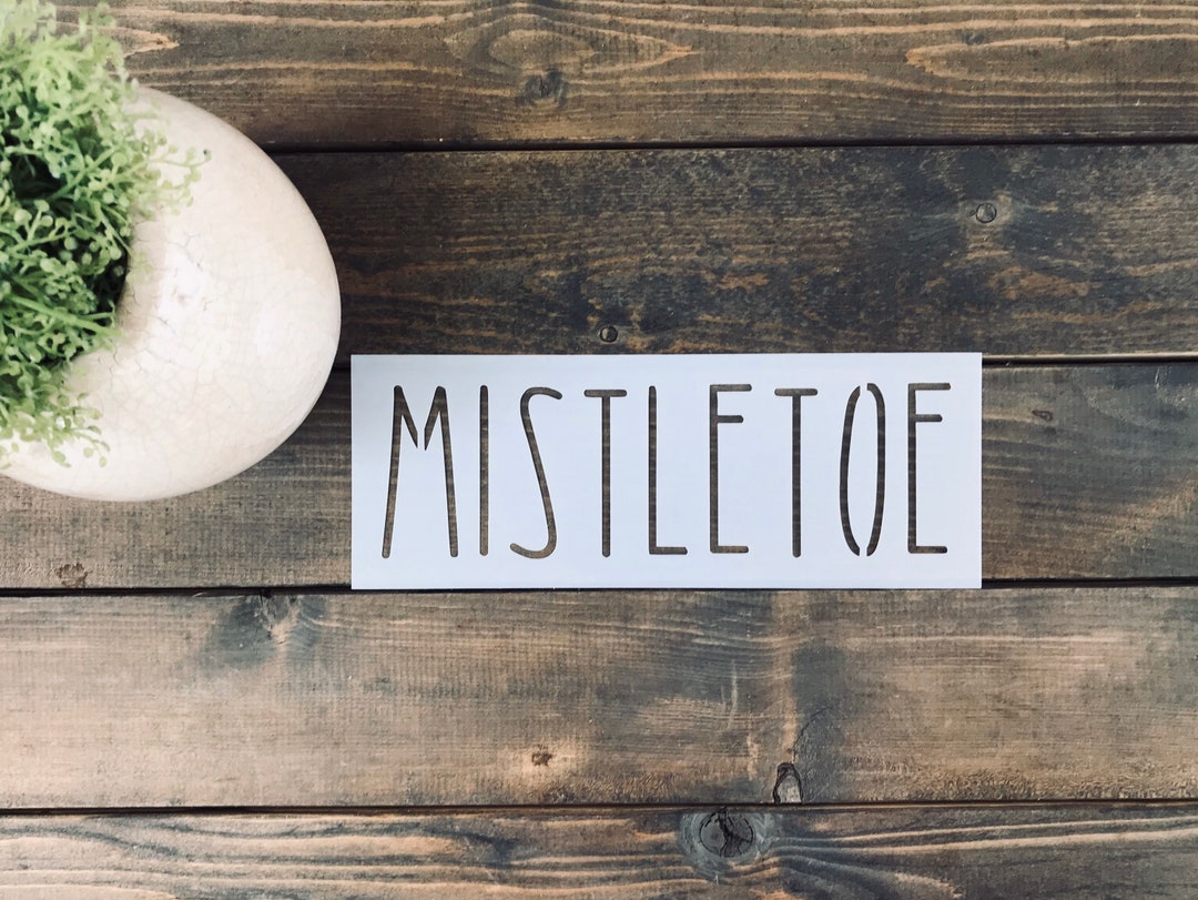 Stencil, Mistletoe Word Stencil, DIY Christmas Decor, Mini Stencils ...