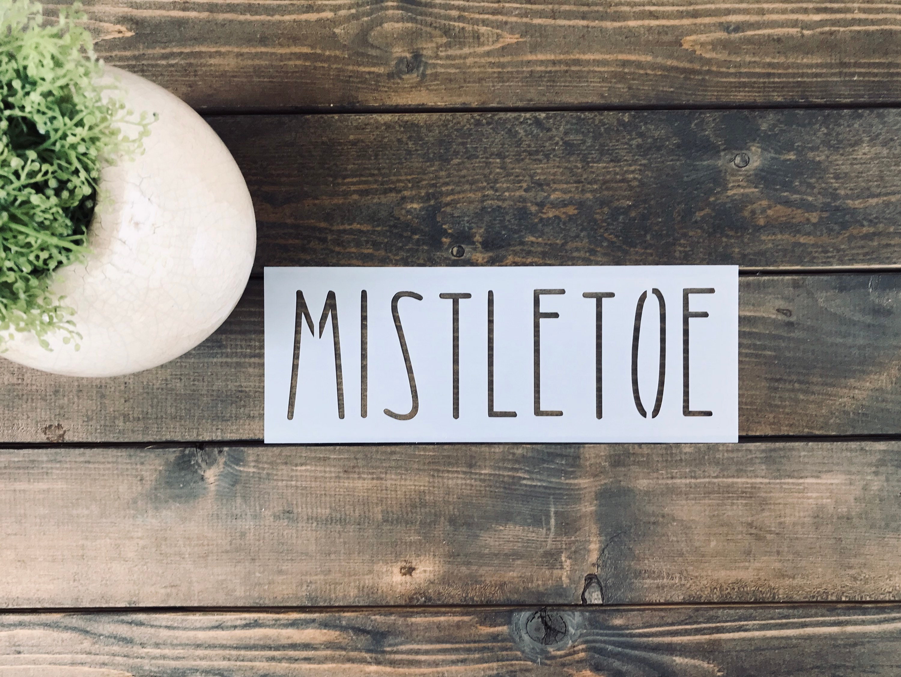 Stencil Mistletoe Word Stencil DIY Christmas Decor Mini | Etsy