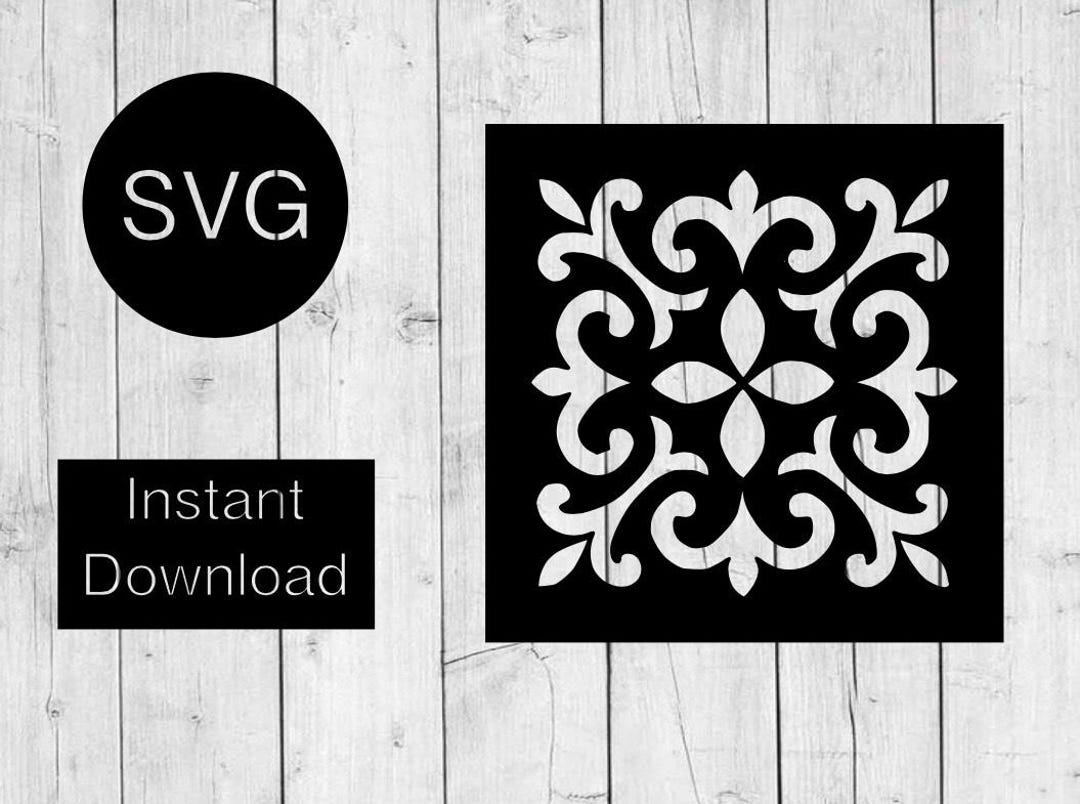 Tile Stencil SVG, Tile Stencil Cut File, Instant Stencil SVG, Farmhouse ...