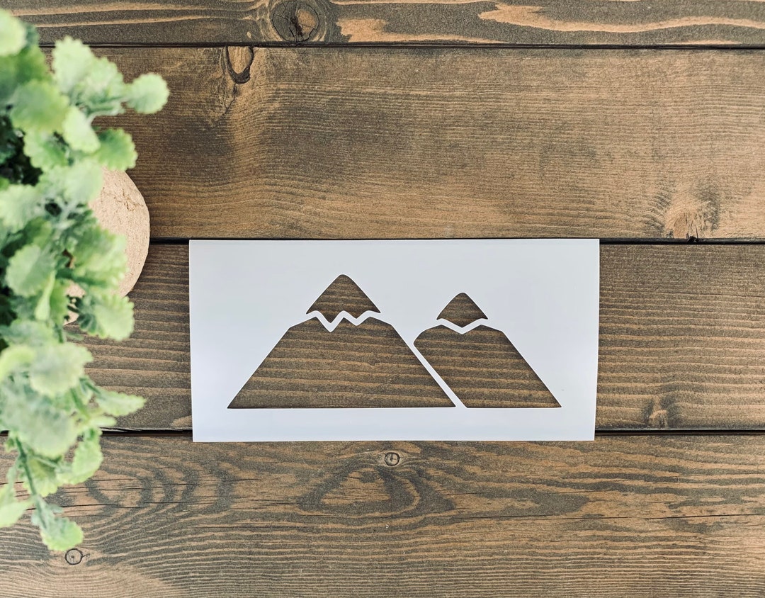 Stencil, Reusable Mountain Stencil, Mountain Range Stencil, Mountain ...