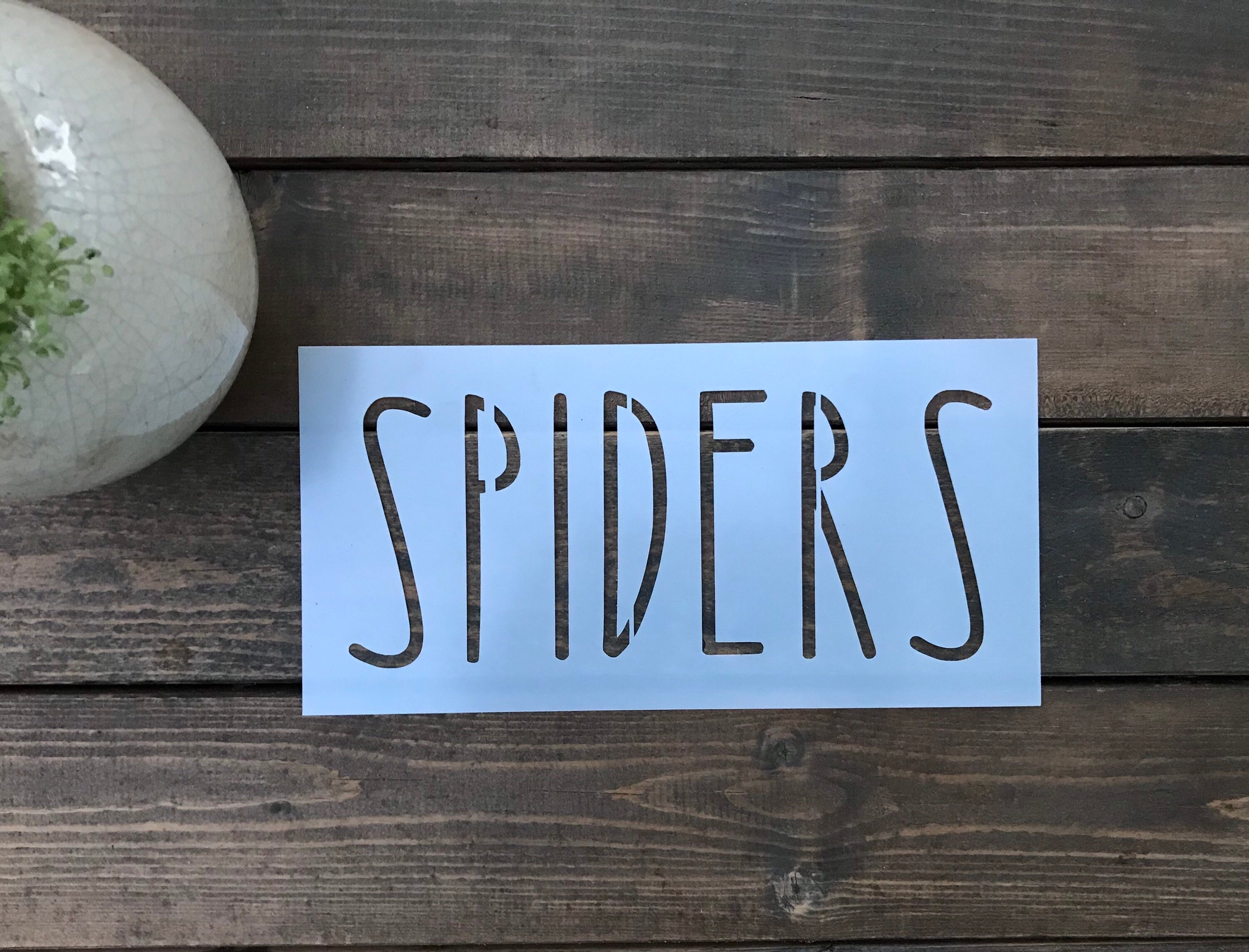 Stencil Spiders Word Stencil Halloween Stencils Gift For | Etsy