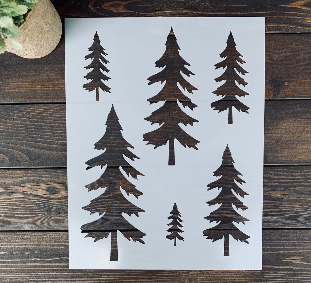 Stencil, Skinny Tree Stencil Sheet, Tree Stencil, Christmas Tree ...