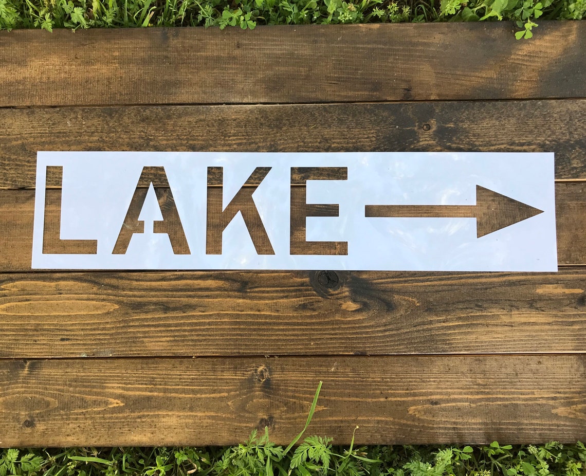 Reusable Lake Sign Stencil Lake Sign Lake Stencil Lake | Etsy
